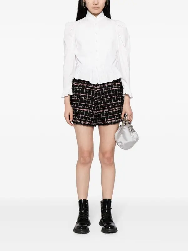 Shiatzy Chen Tweed High-waist Shorts