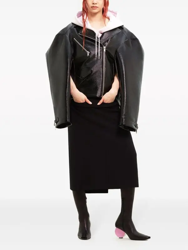 COURREGES Cocoon Vinyl Biker Jacket
