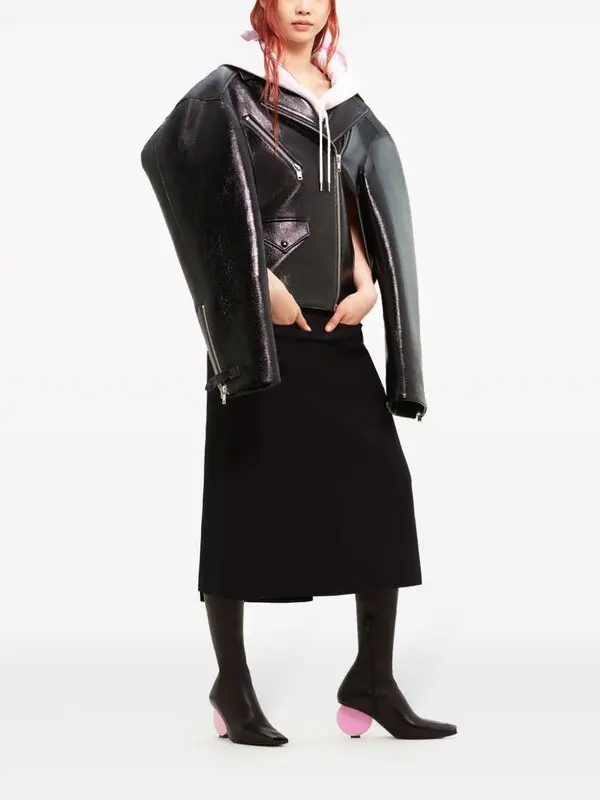 COURREGES Cocoon Vinyl Biker Jacket