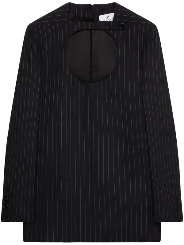 COURREGES Pinstripe Cut-out Blazer