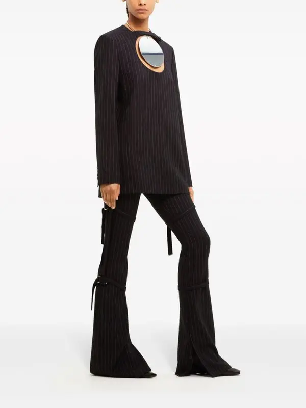 COURREGES Pinstripe Cut-out Blazer