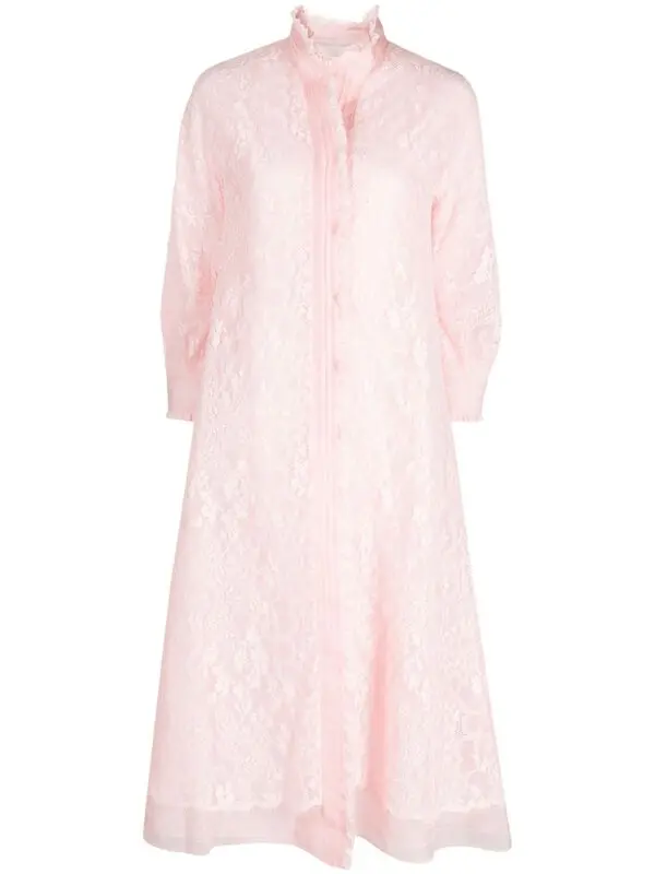 Shiatzy Chen Lace Pleated Single-breasted Coat - Pink