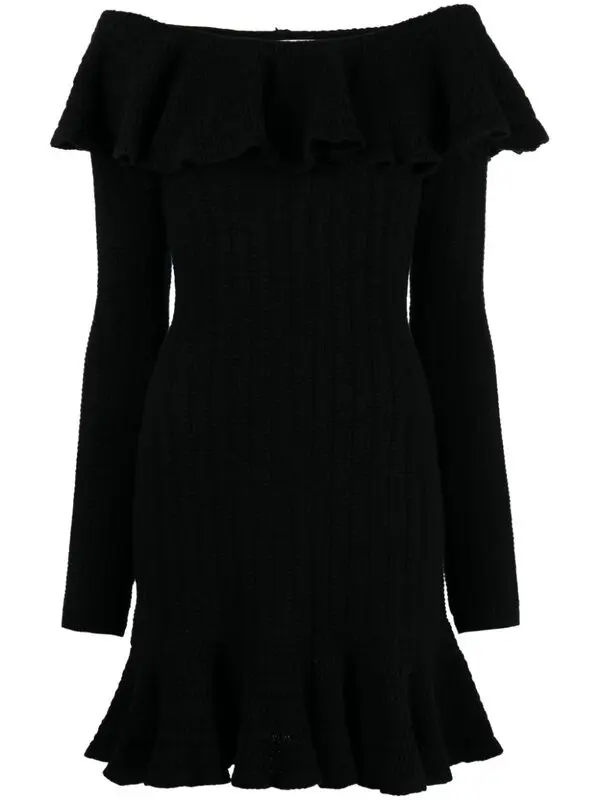Blumarine Square-neck Wool Minidress