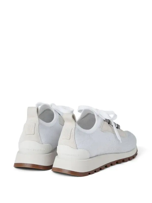 Brunello Cucinelli Knitted Low-top Sneakers - White