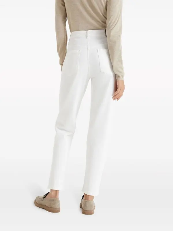Brunello Cucinelli Monili-chain Tapered Jeans - White