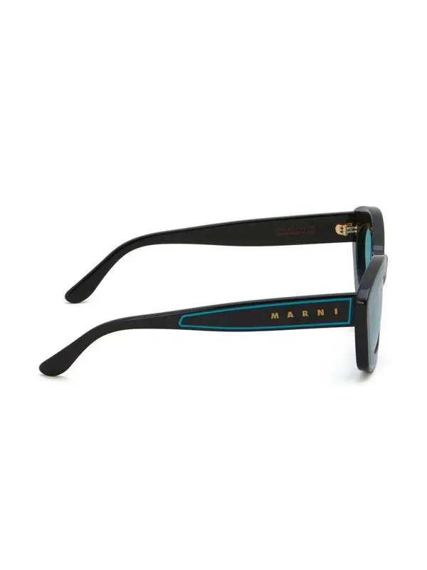 Marni Logo-print Oval-frame Sunglasses