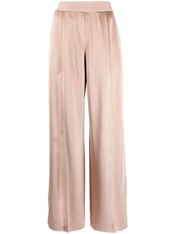 Stine Goya Ciara Logo-waistband Satin Trousers