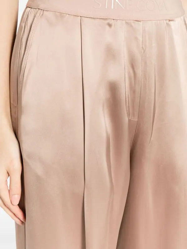 Stine Goya Ciara Logo-waistband Satin Trousers