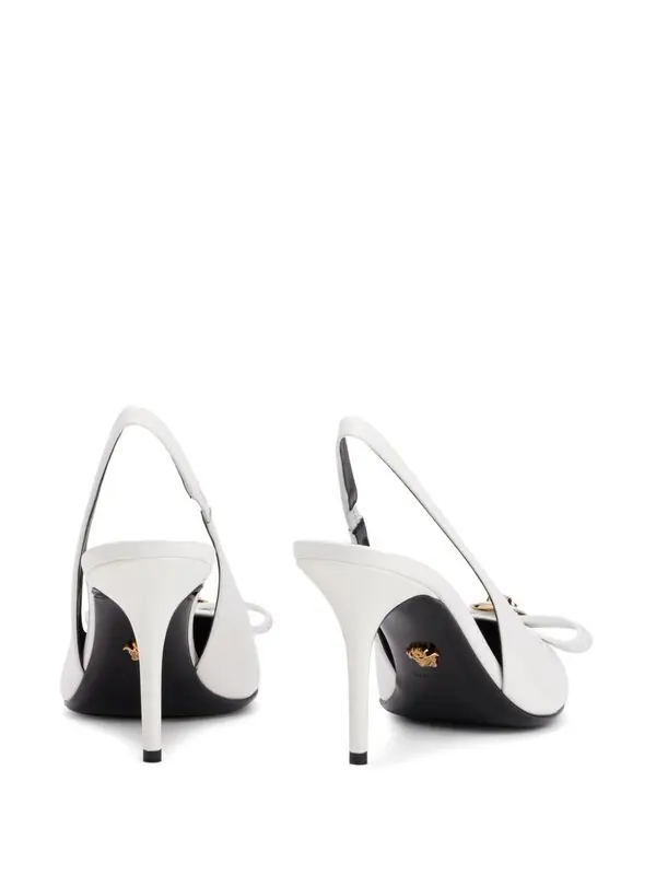 Versace Medusa '95 85mm Leather Pumps - White