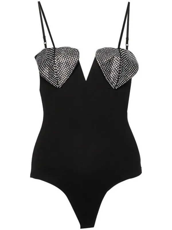 NISSA Crystal-embellished Bodysuit
