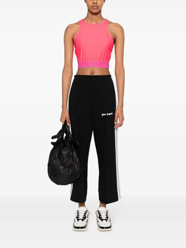 Versace Logo-jacquard Jersey Crop Top - Pink