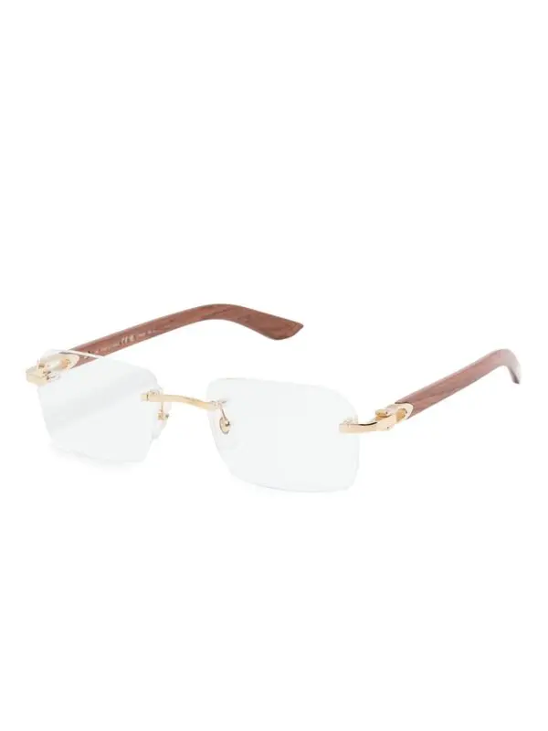 Cartier Rectangle-frame Eyeglasses - Brown