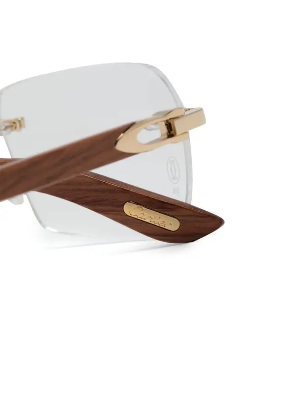 Cartier Rectangle-frame Eyeglasses - Brown