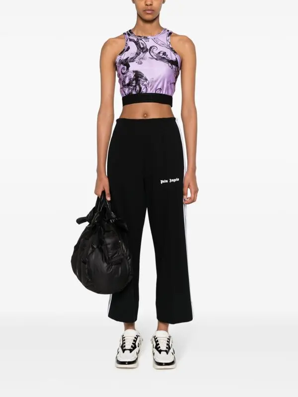 Versace Baroque-print Cropped Racerback Top