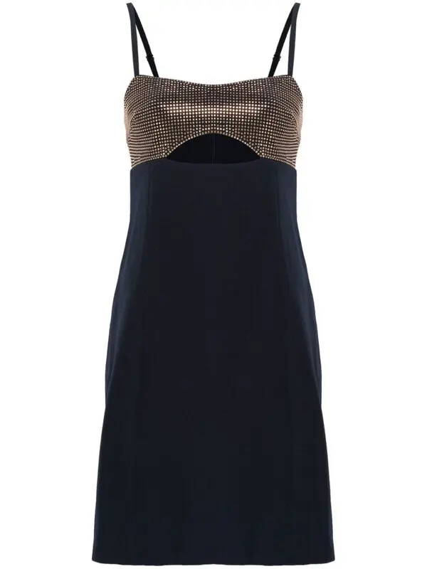 Michael Kors Rhinestoned Cut-out Mini Dress