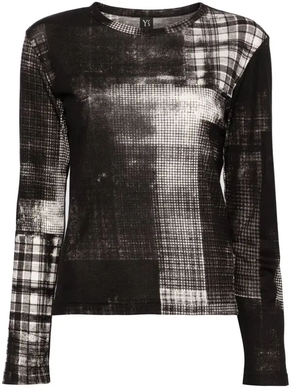 Y’s Abstract-print Fine-knit Jumper