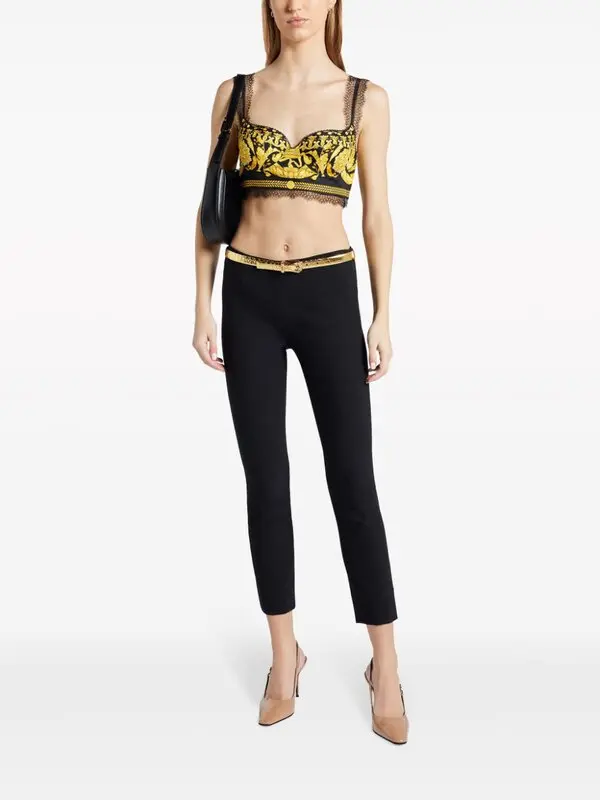Versace Barocco-print Silk Bralette