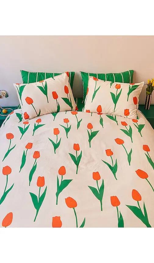 DUSEN DUSEN Tulip King Duvet Set In Multi