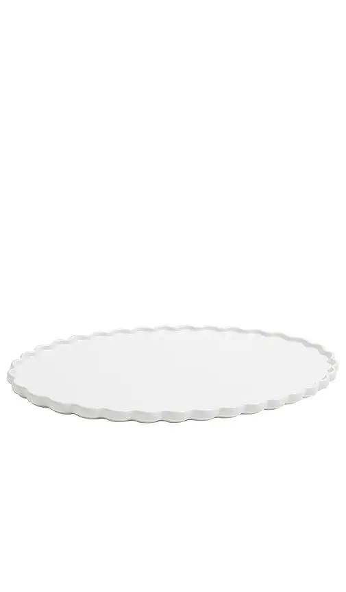 FAZEEK Ceramic Wave Platter - White