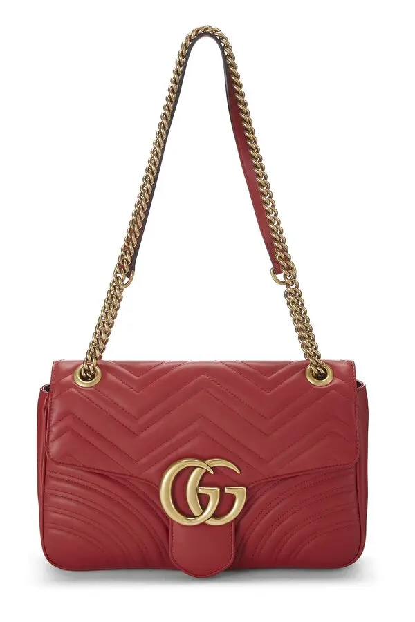 Gucci Leather Gg Marmont Shoulder Bag