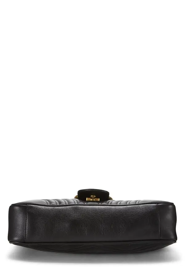 Gucci Leather Gg Marmont Shoulder Bag - Black