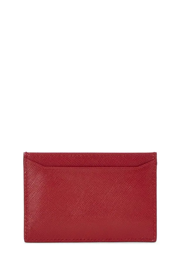 Prada Saffiano Card Holder - Red