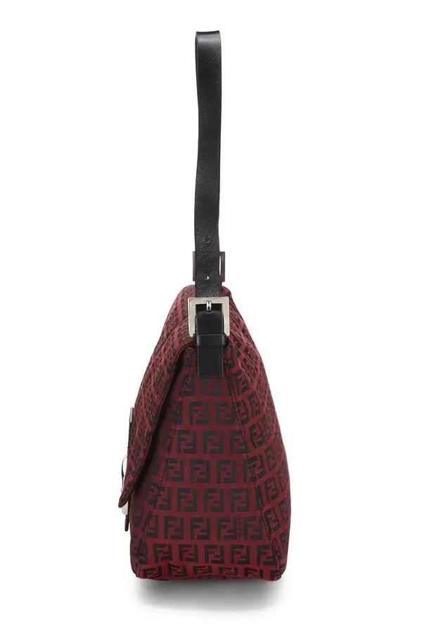 Fendi Zucchino Canvas Mama Shoulder Bag - Red