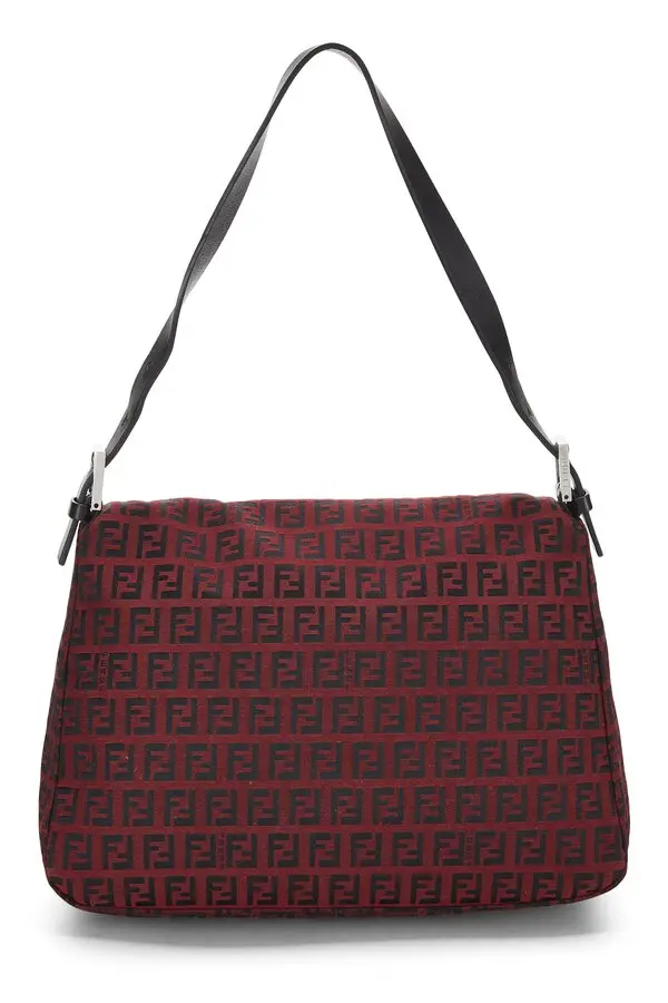 Fendi Zucchino Canvas Mama Shoulder Bag - Red