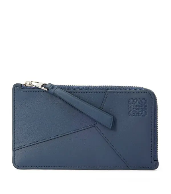 Loewe Leather Puzzle Edge Coin And Card Holder - Blue