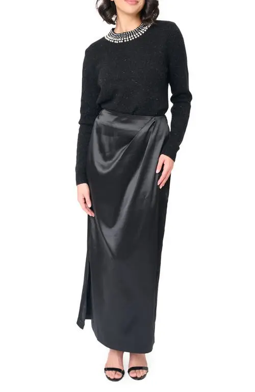 GIBSONLOOK Pleated Satin Maxi Skirt
