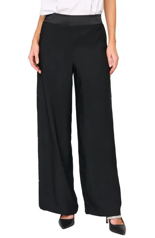 GIBSONLOOK Solstice Wide Leg Satin Pants - Black