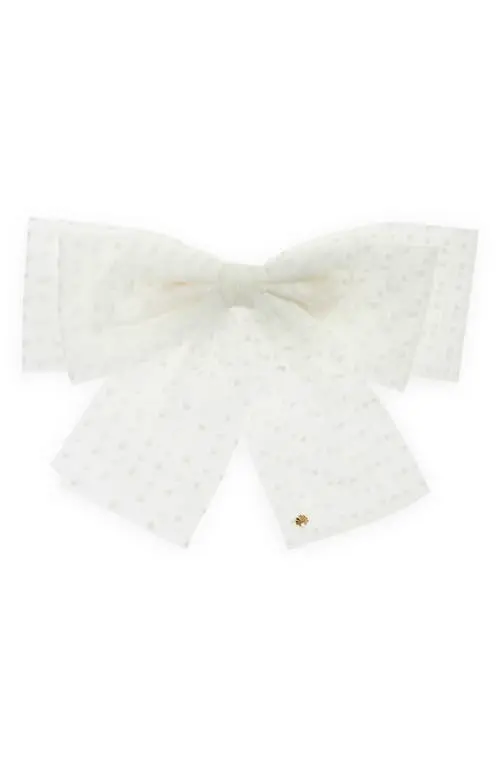 Lele Sadoughi Swiss Dot Sheer Bow Barrette - Ivory