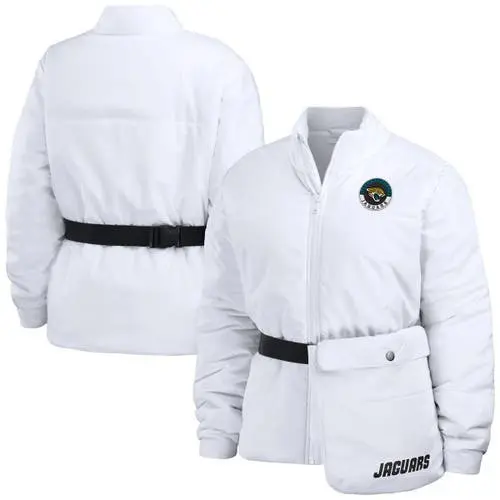 WEAR BY ERIN ANDREWS Jacksonville Jaguars Packaway Full-zip Puffer Jacket - White