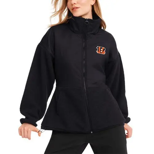 Dkny Cincinnati Bengals Drew Mixed Media Full-zip Jacket