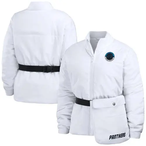 WEAR BY ERIN ANDREWS Carolina Panthers Packaway Full-zip Puffer Jacket