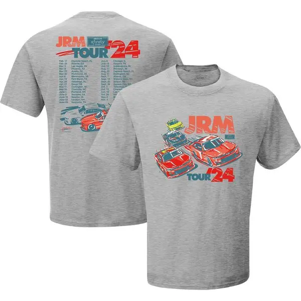 JR MOTORSPORTS OFFICIAL TEAM APPAREL 2024 Schedule T-shirt - Heather Gray