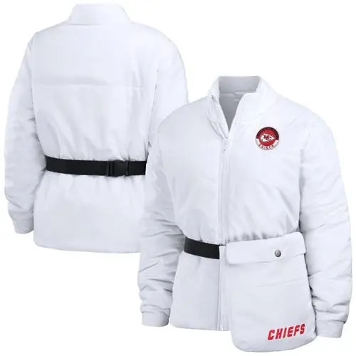 WEAR BY ERIN ANDREWS Kansas City Chiefs Packaway Full-zip Puffer Jacket - White