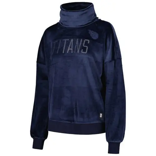 Dkny Tennessee Titans Deliliah Rhinestone Funnel Neck Pullover Sweatshirt