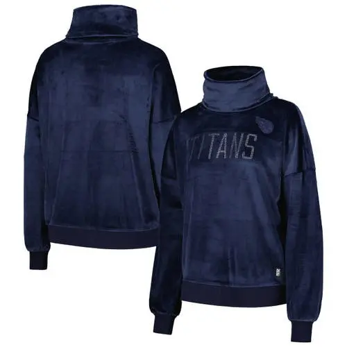 Dkny Tennessee Titans Deliliah Rhinestone Funnel Neck Pullover Sweatshirt