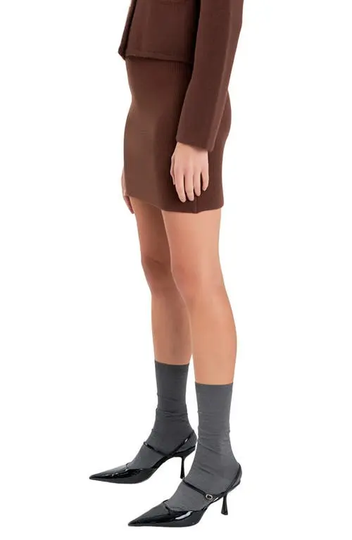 English Factory Knit Pencil Miniskirt
