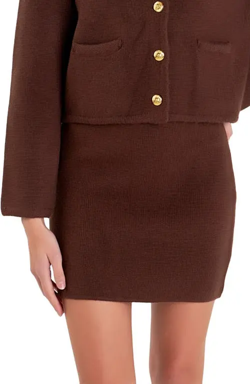 English Factory Knit Pencil Miniskirt