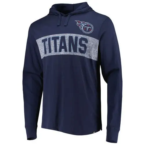 '47 Tennessee Titans Field Franklin Hooded Long Sleeve T-shirt - Navy