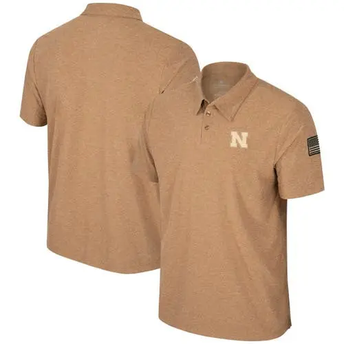 COLOSSEUM Nebraska Huskers Oht Military Appreciation Cloud Jersey Desert Polo - Khaki