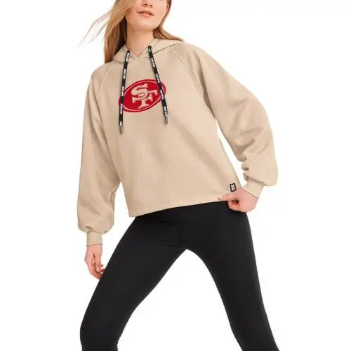 Dkny San Francisco 49ers Debbie Dolman Raglan Pullover Hoodie - Cream