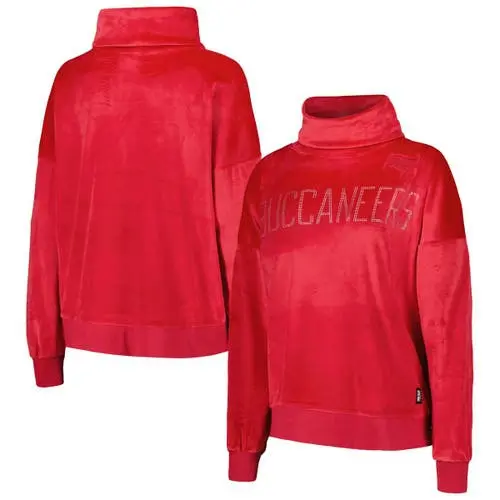 Dkny Tampa Bay Buccaneers Deliliah Rhinestone Funnel Neck Pullover - Red