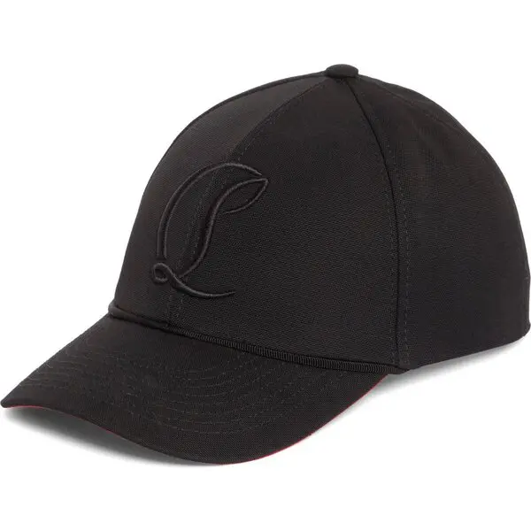 CHRISTIAN LOUBOUTIN Mooncrest Baseball Cap - Black/silver