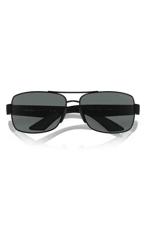 Prada 65mm Oversized Polarized Sunglasses
