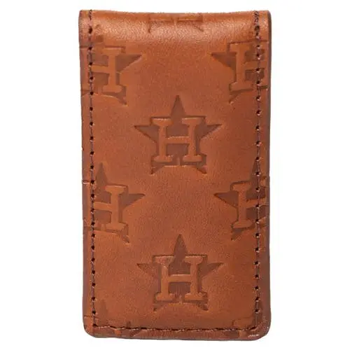LUSSO Houston Astros Sammy Magnetic Money Clip - Brown