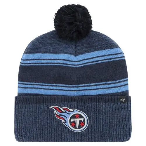 '47 Tennessee Titans Fadeout Cuffed Knit Hat With Pom - Navy