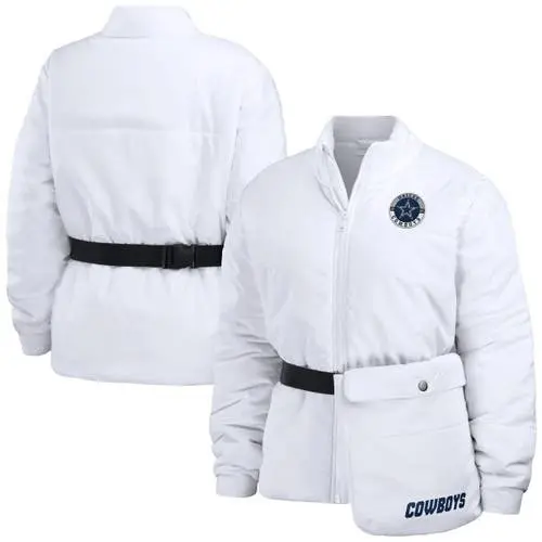 WEAR BY ERIN ANDREWS Dallas Cowboys Packaway Full-zip Puffer Jacket - White